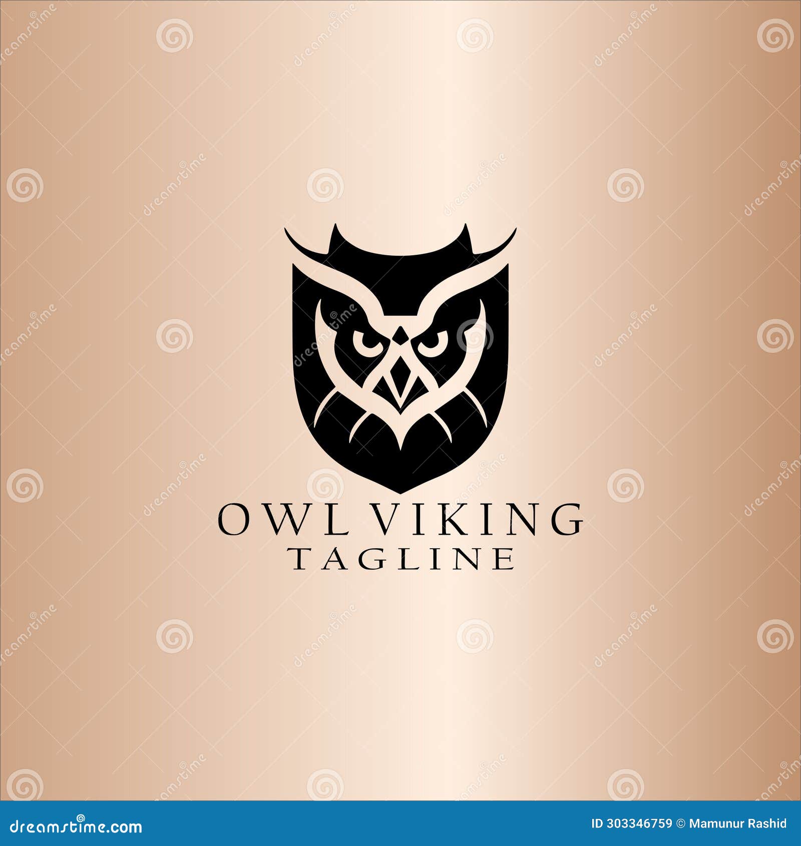Viking Owl Logo Design Vector Template Stock Vector - Illustration of ...