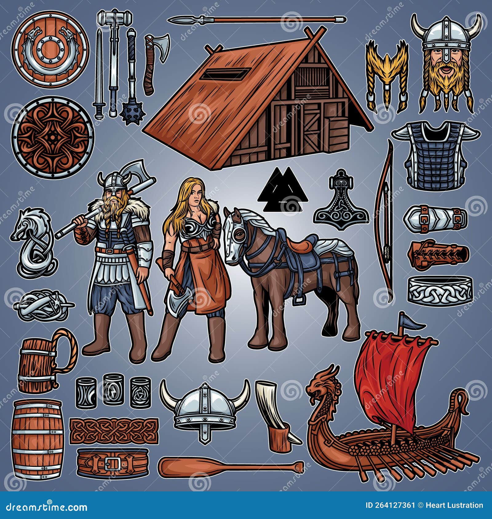 Viking Pack Illustration stock vector. Illustration of clothing - 264127361