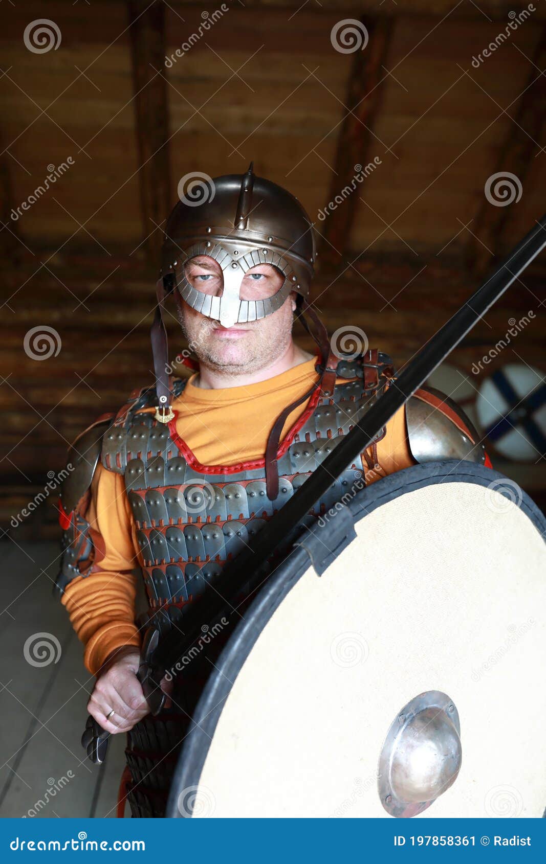 Viking Posing in Armor at Home Stock Image - Image of caucasian, battle ...