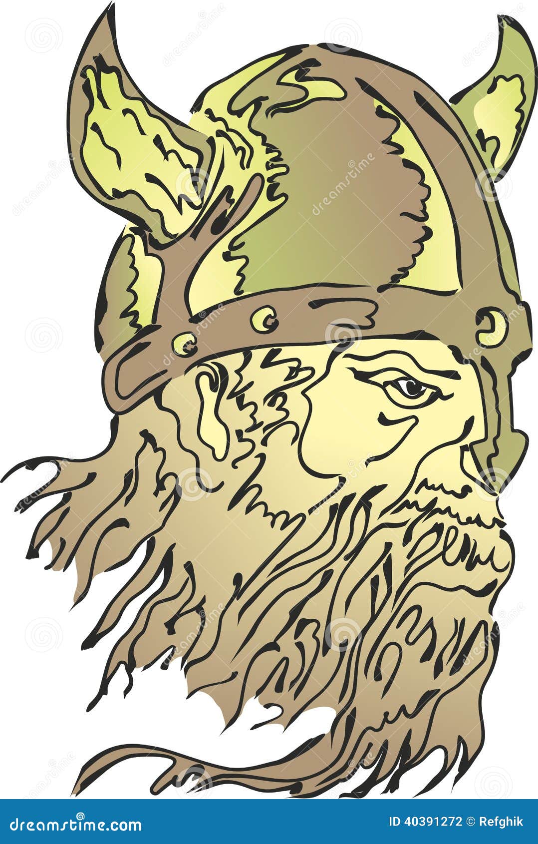 Viking Profile with Horned Helmet Stock Vector - Illustration of ...