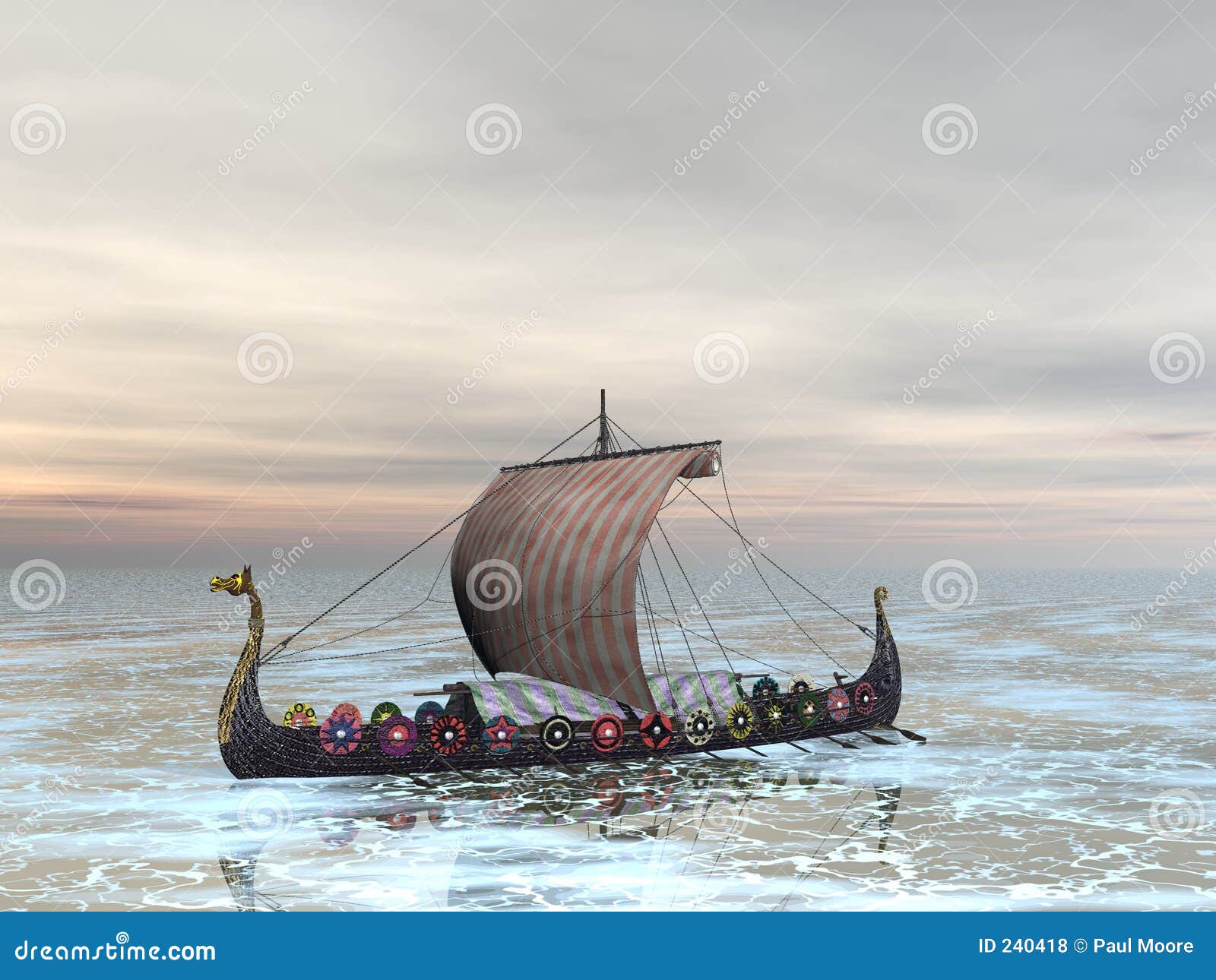 Viking Raider stock illustration. Illustration of flag - 240418