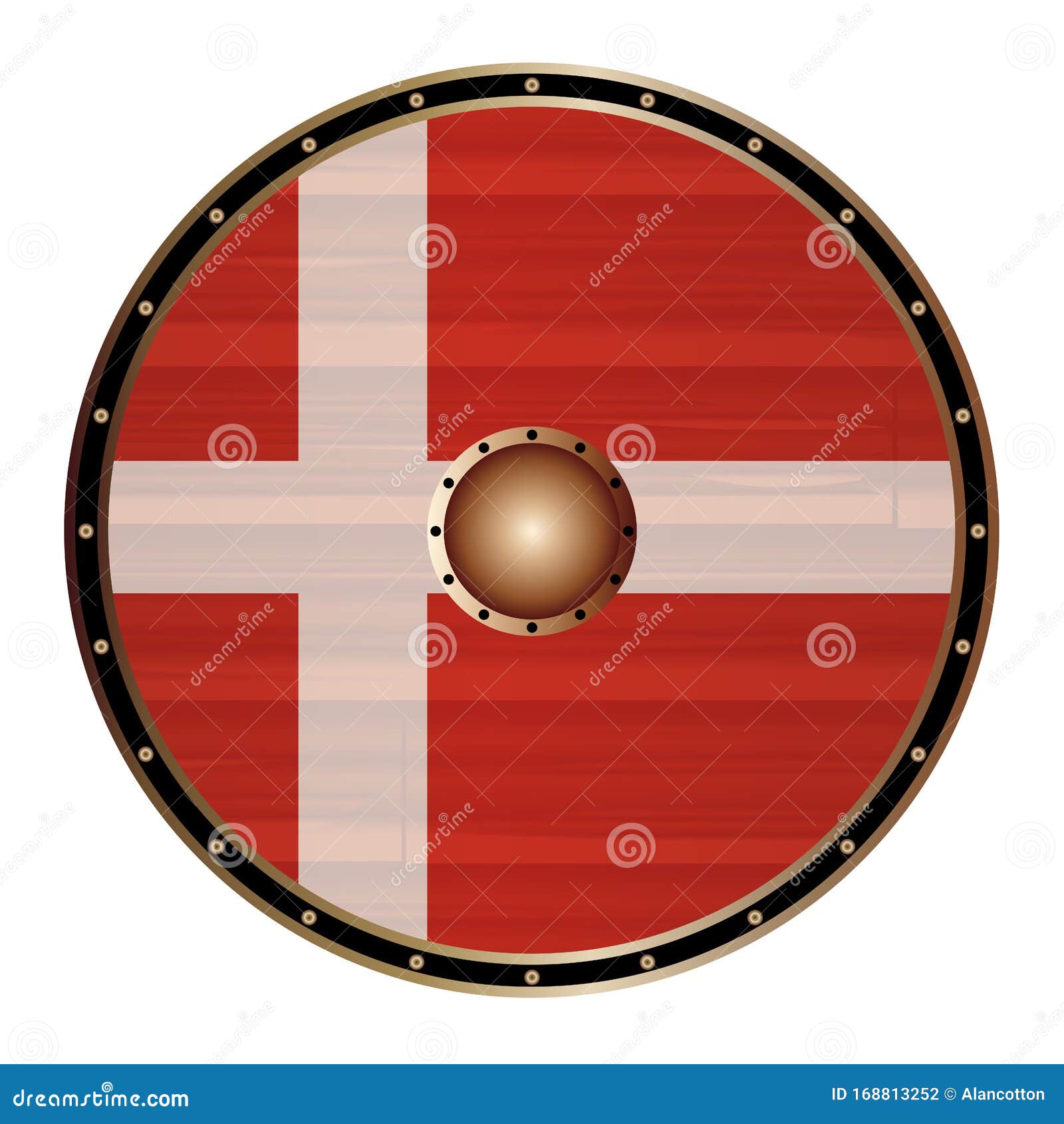 Viking Shield Spiracle Cross In Lineart. Viking Weapons Stock ...