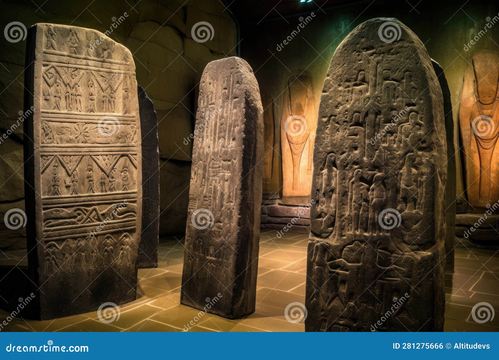 Viking Runestones with Norse Inscriptions Stock Illustration ...
