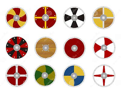 Viking s shields stock vector. Illustration of coloured - 4956203