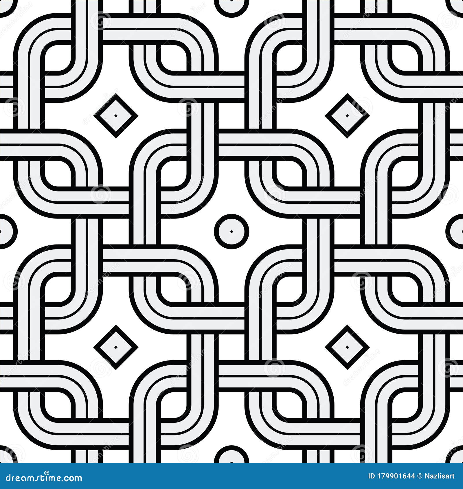 Viking Seamless Pattern - Chained Squares Rounded Corners Stock Vector ...