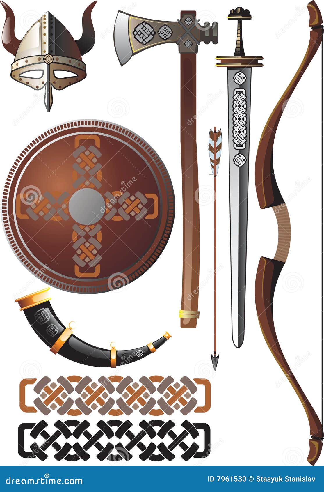 Viking set stock vector. Illustration of humor, crusades - 7961530