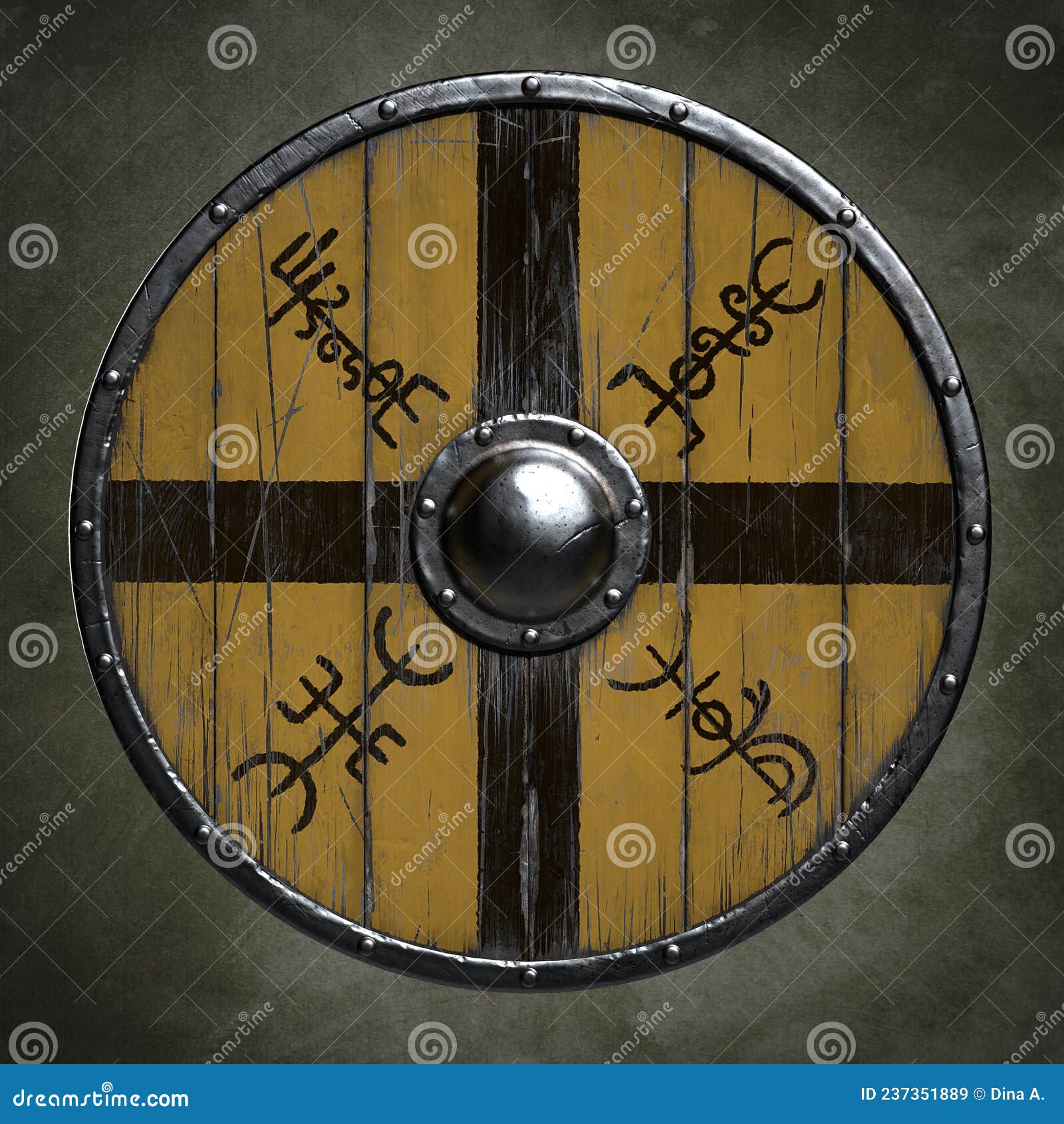 Viking shield stock illustration. Illustration of metal - 237351889