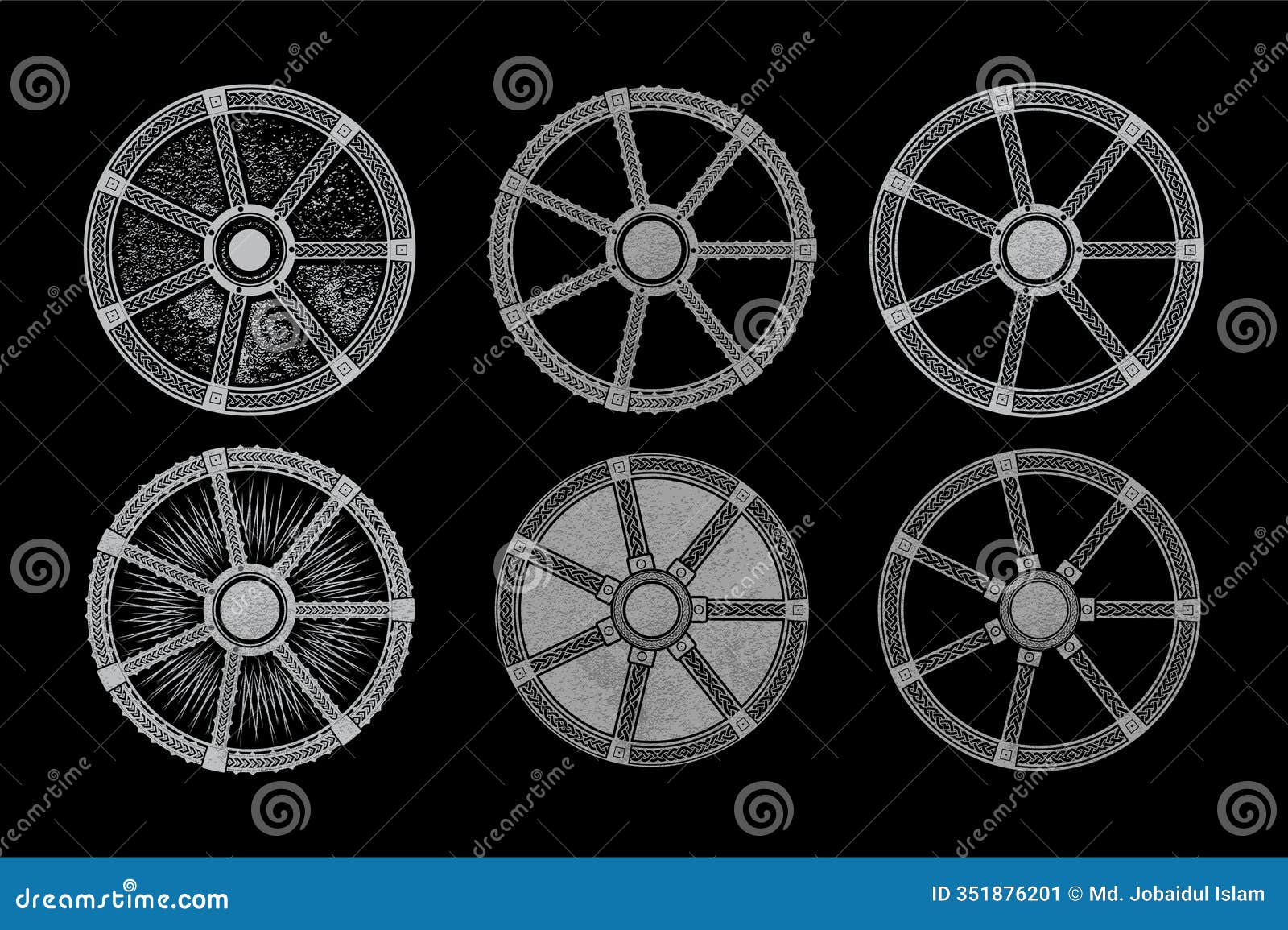 Viking Shield Designs with Intricate Celtic Patterns - Vector ...