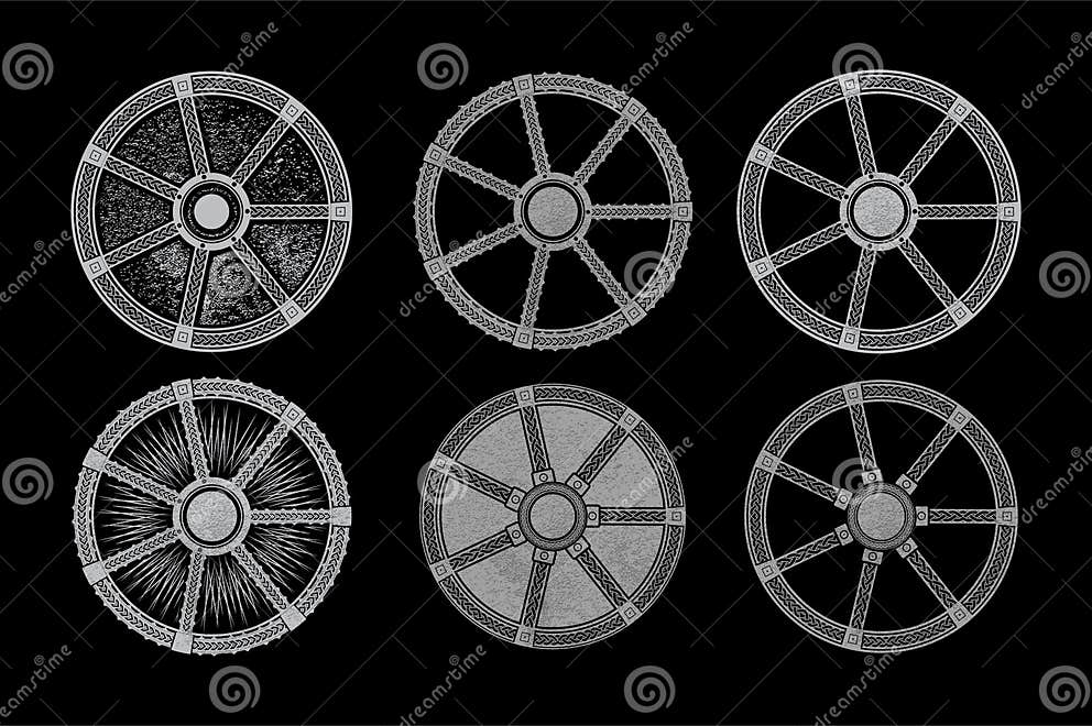 Viking Shield Designs with Intricate Celtic Patterns - Vector ...