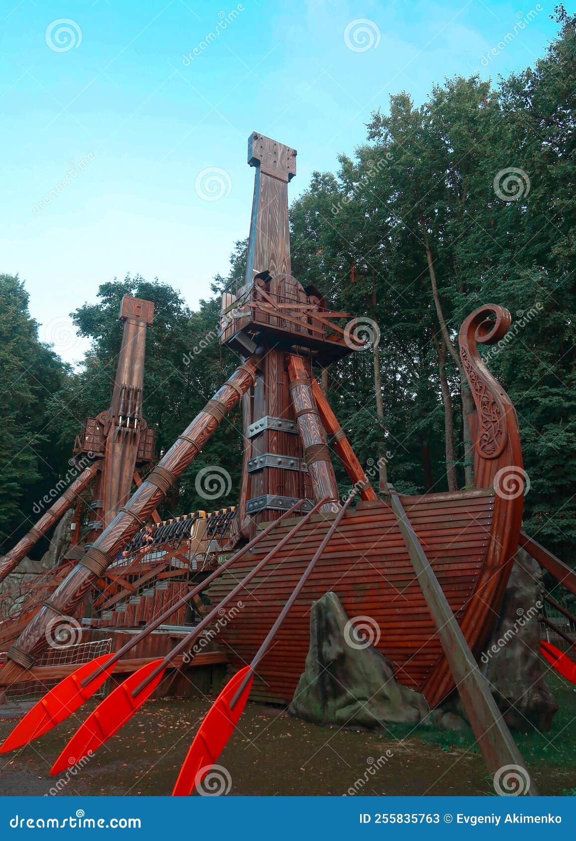 Viking Ship in the Amusement Park Stock Image - Image of tower ...