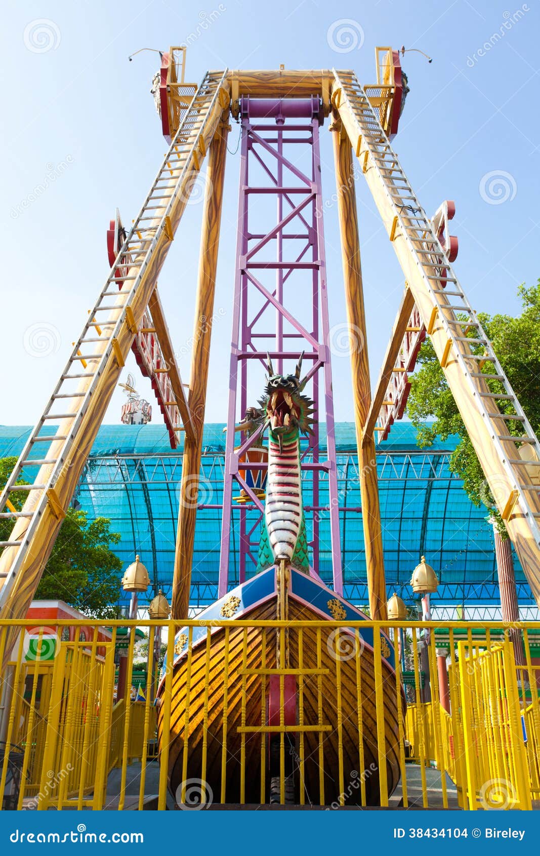 Viking Ship in Amusement Park Stock Photo - Image of recreation ...