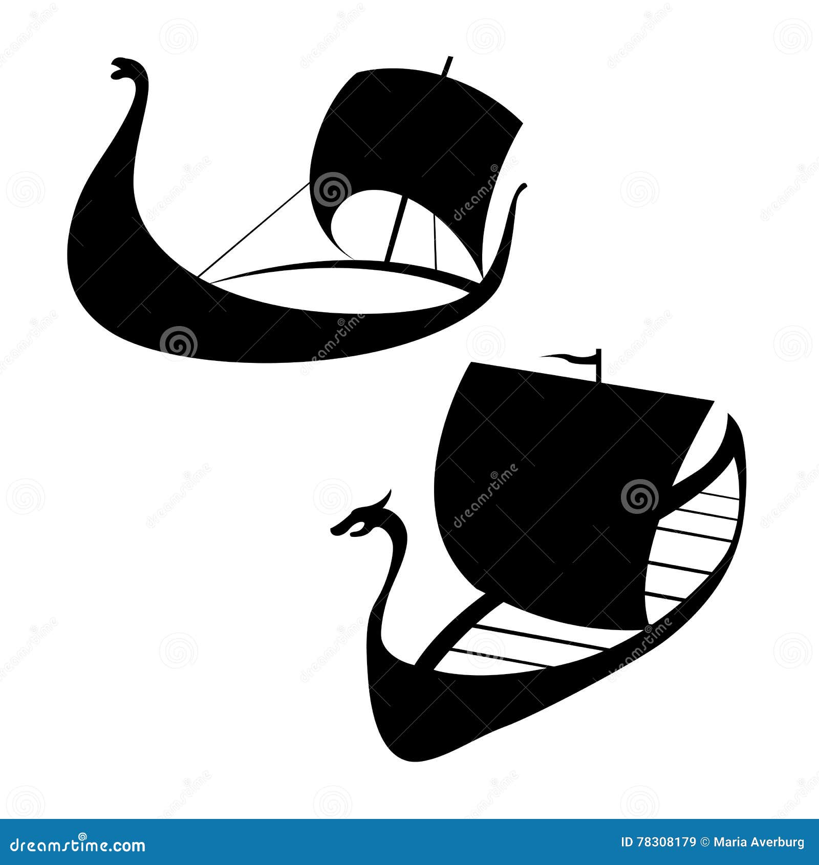 Viking Ship Icon. Longship. on White Stock Vector - Illustration of ...
