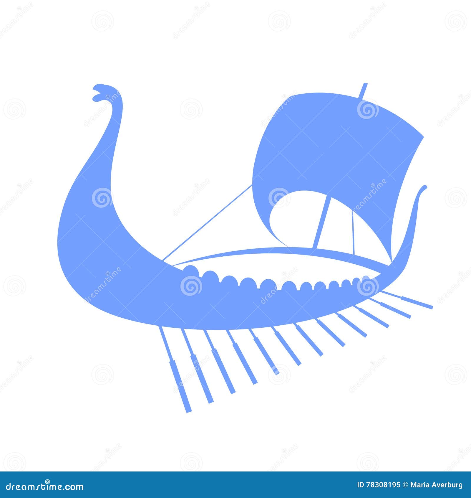 Viking Ship Icon. Longship. on White Stock Vector - Illustration of ...