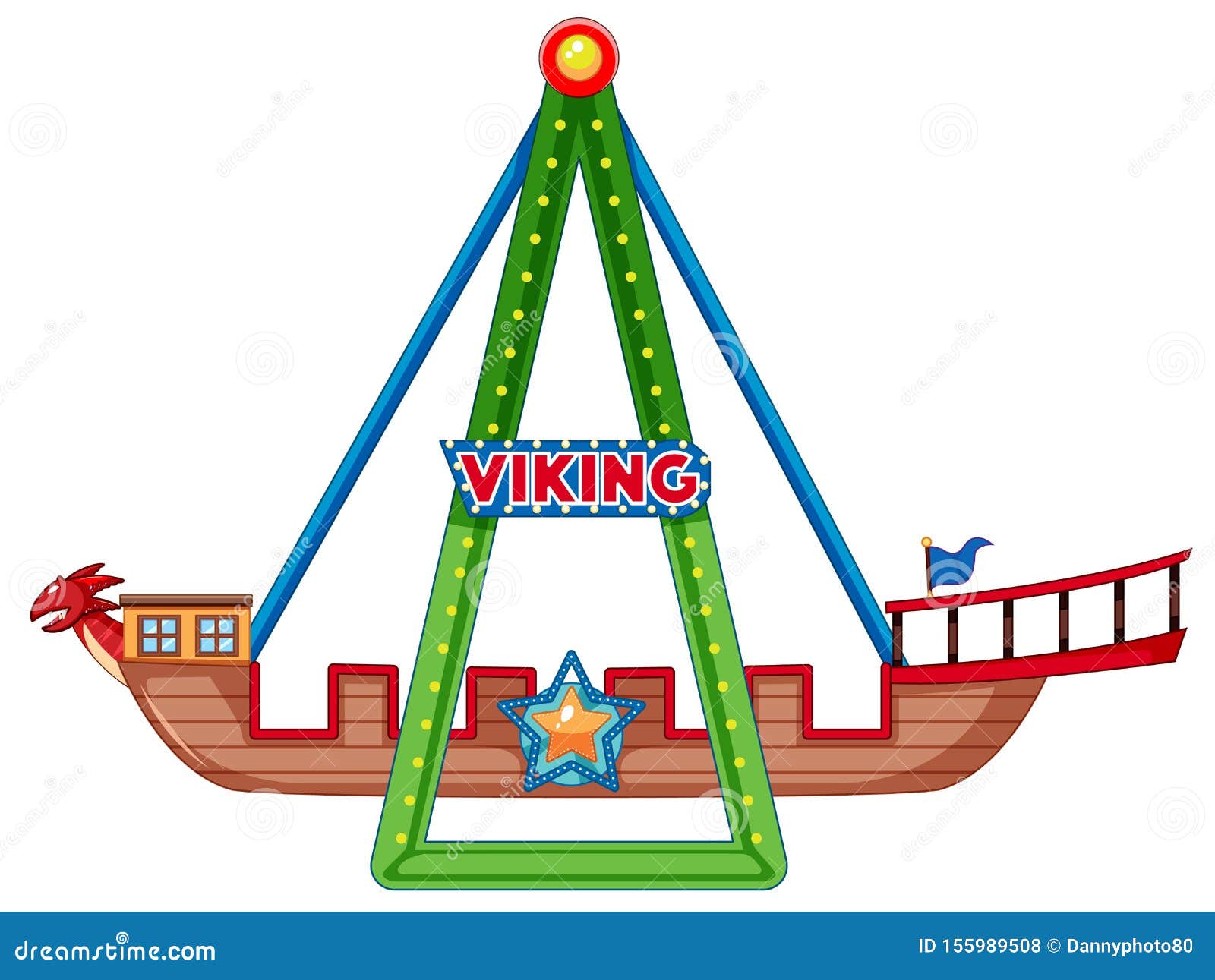 Viking Ship Ride On White Background Stock Vector - Illustration of ...
