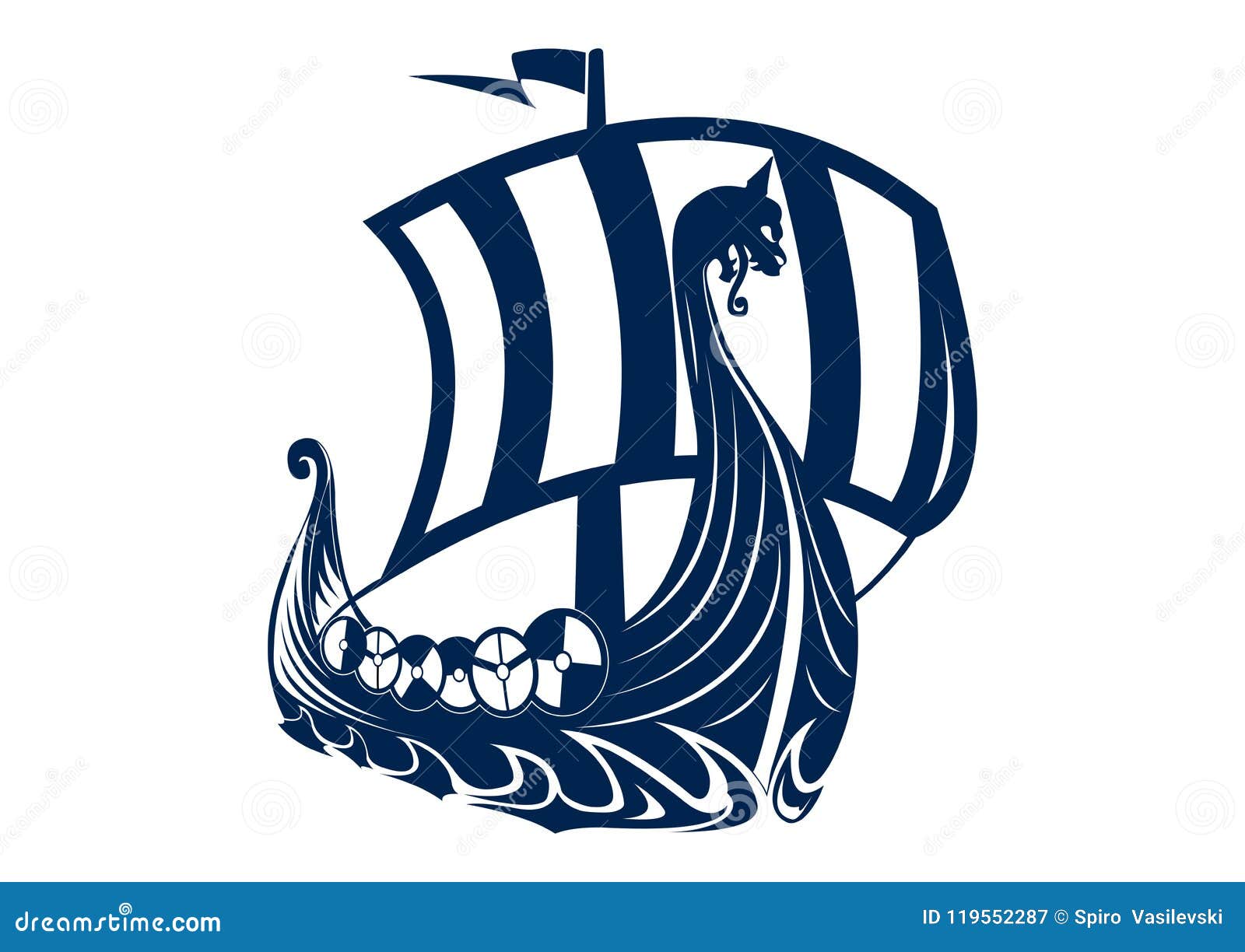 Viking Ship Vector Illustration Illustration de Vecteur - Illustration ...
