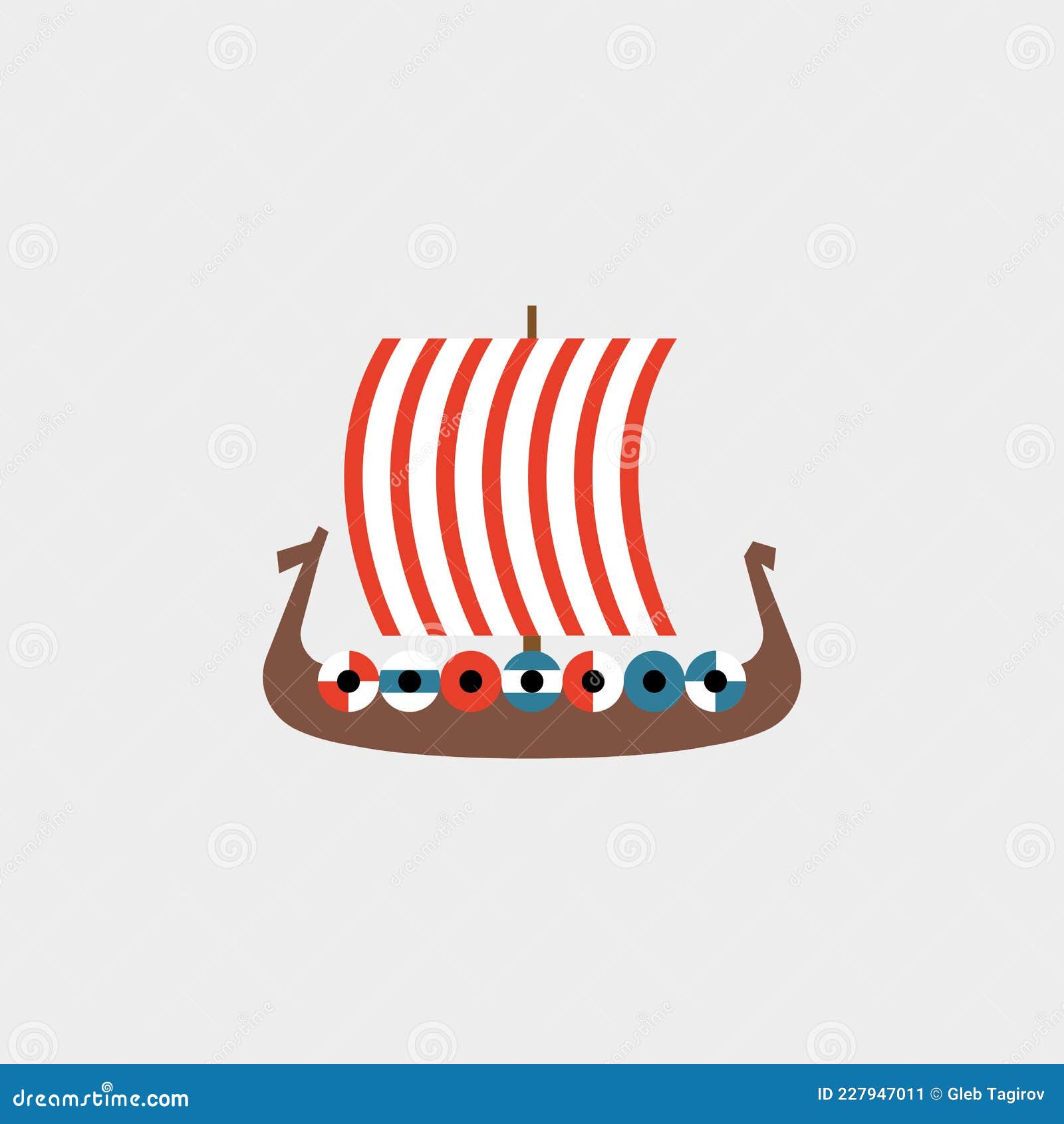 Viking Ship. Vector Illustration Stock Vector - Illustration of ...