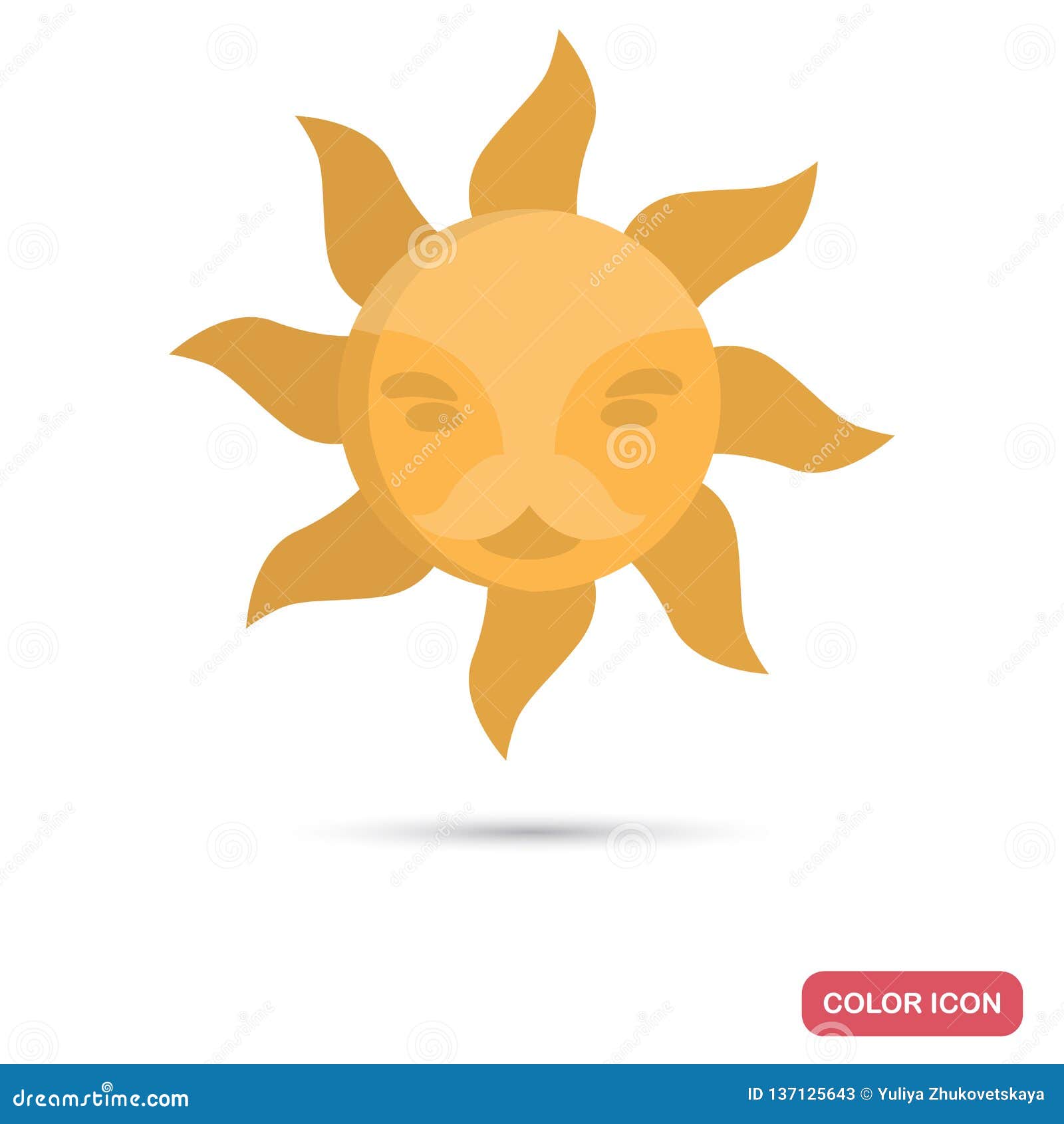 Viking Sun Color Flat Icon for Web and Mobile Design Stock Vector ...