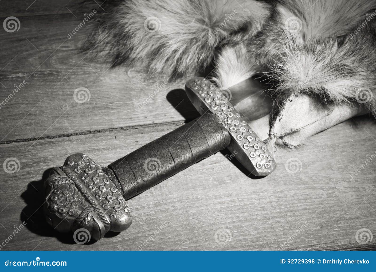 Viking sword on a fur stock photo. Image of accessory - 92729398