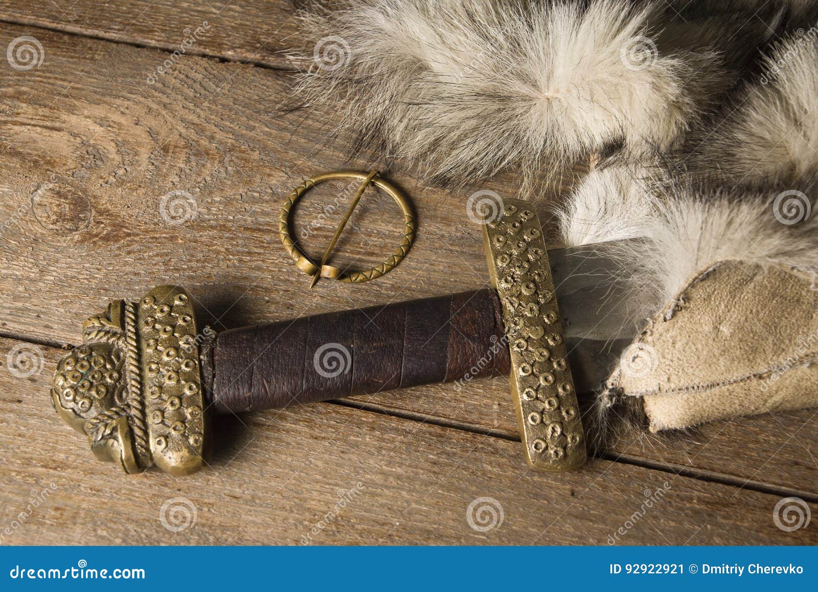 Viking sword on a fur stock image. Image of pattern, pendant - 92922921