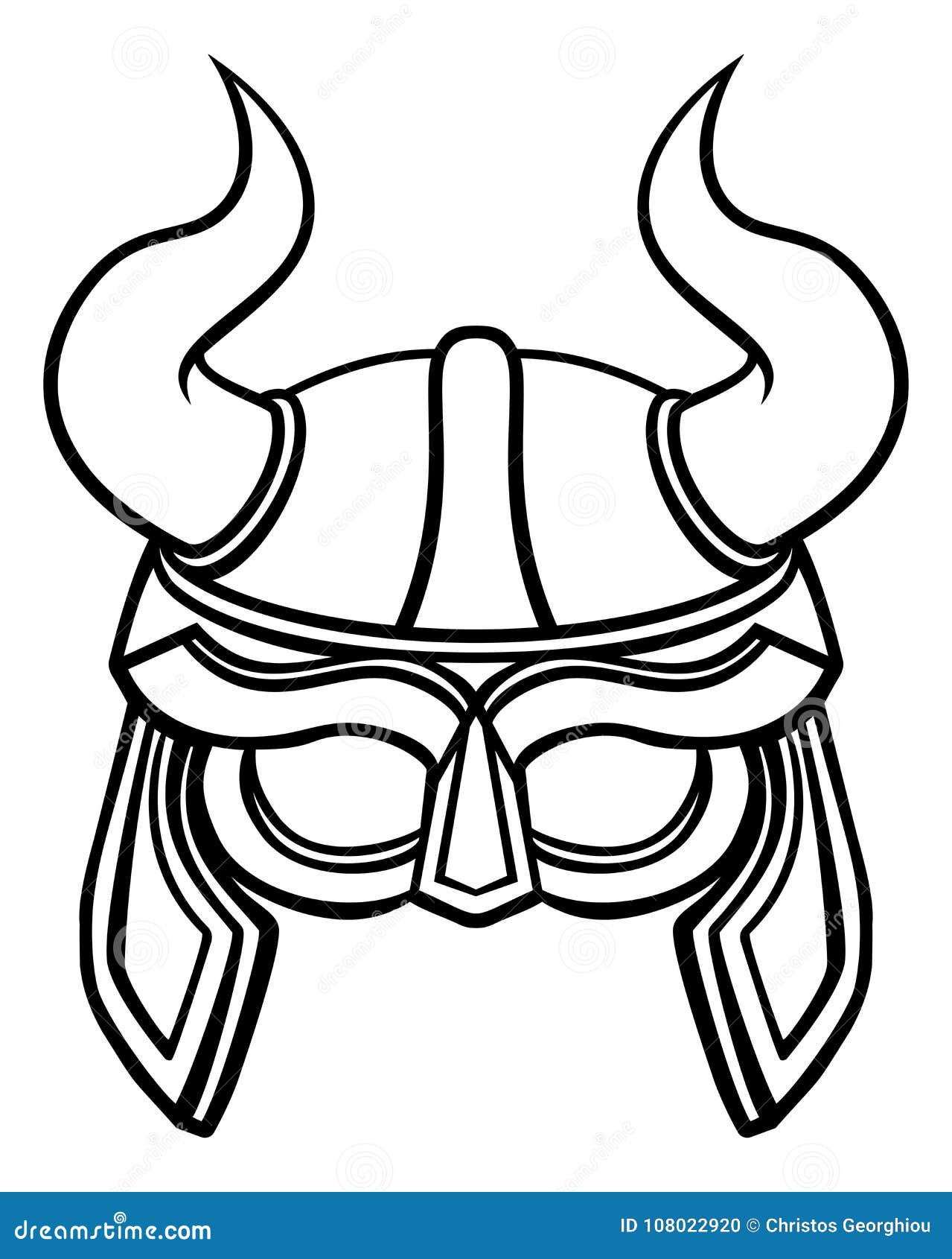 Viking Warrior Helmet Drawing