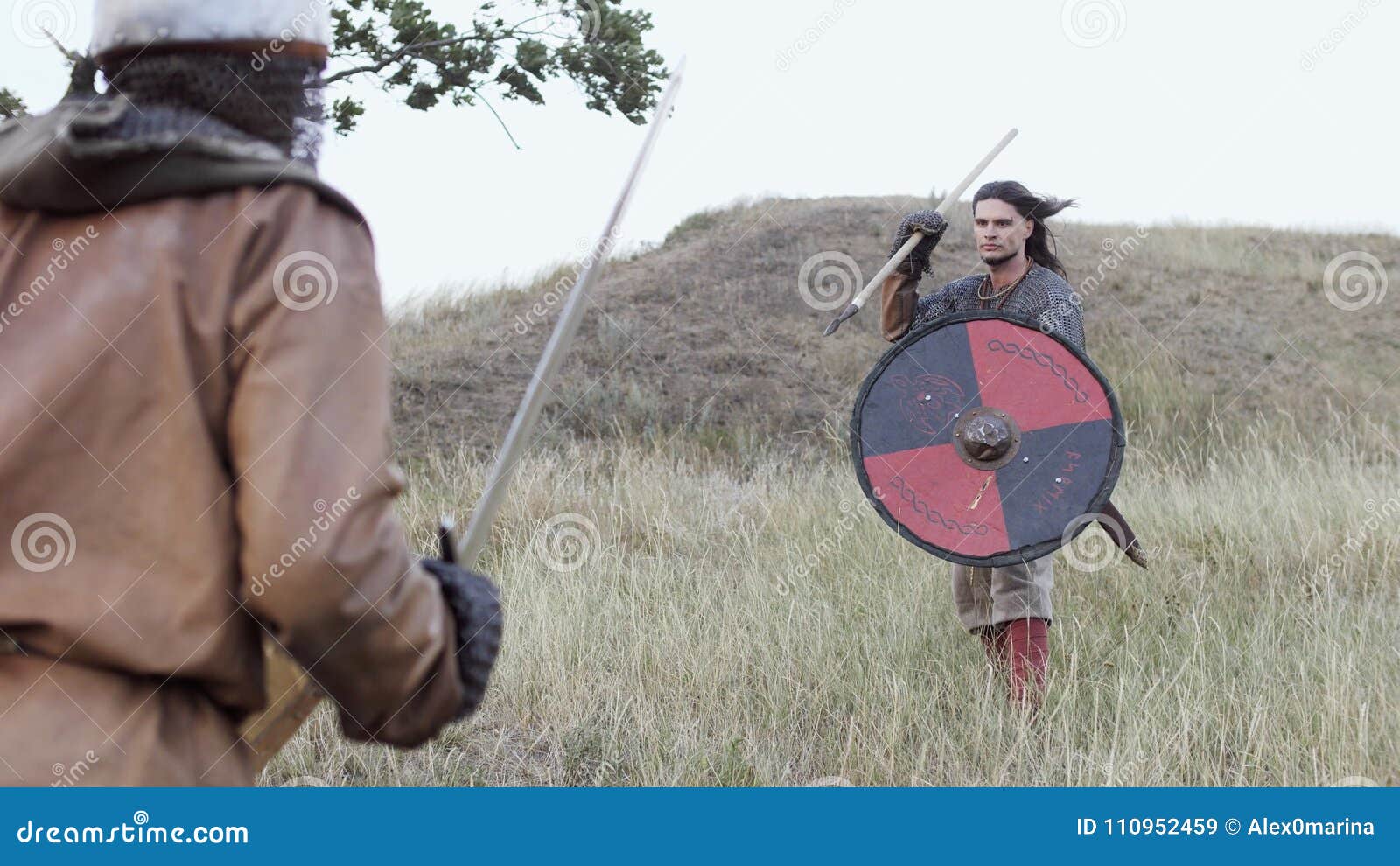 A Viking Warrior Throws a Spear during an Attack. Stock Image - Image ...