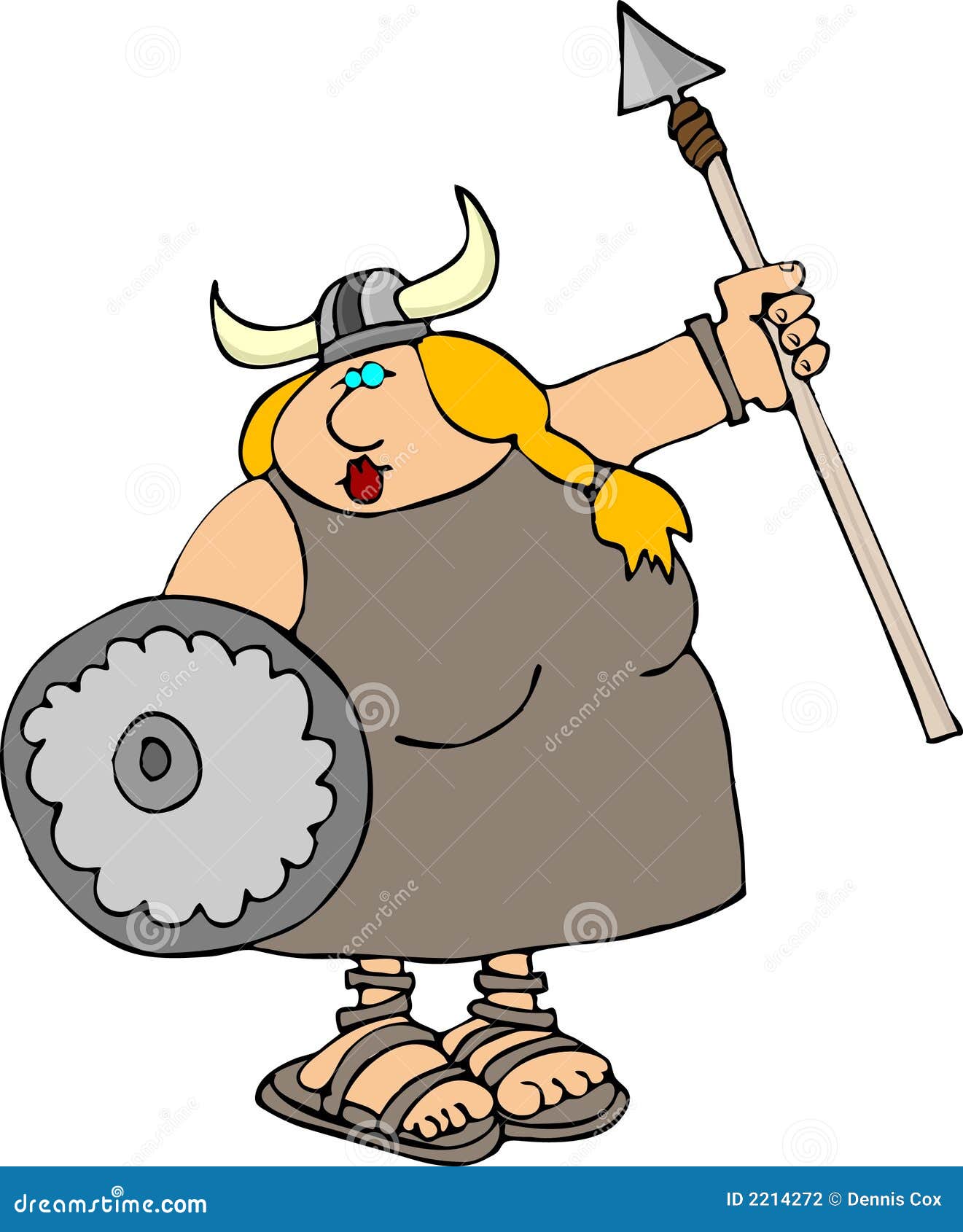 Viking Woman Warrior Mascot Cartoon Vector | CartoonDealer.com #143574779
