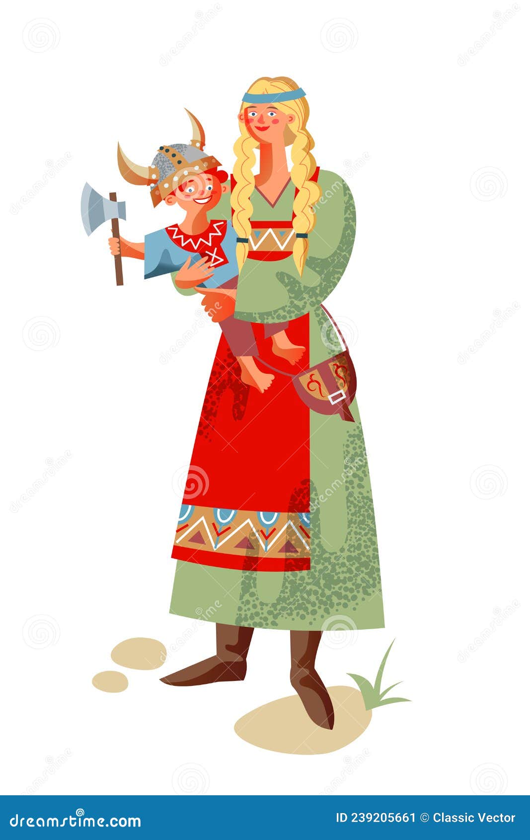 Viking Woman with Kid. Medieval Norway People and Mythology Vector ... Viking Woman with Kid. Medieval Norway People and Mythology Vector ...