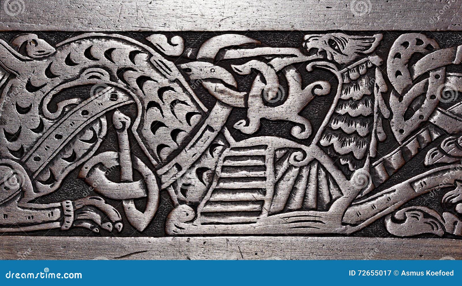 Viking Wood Carving of a Griffin Stock Image - Image of work, texture ...