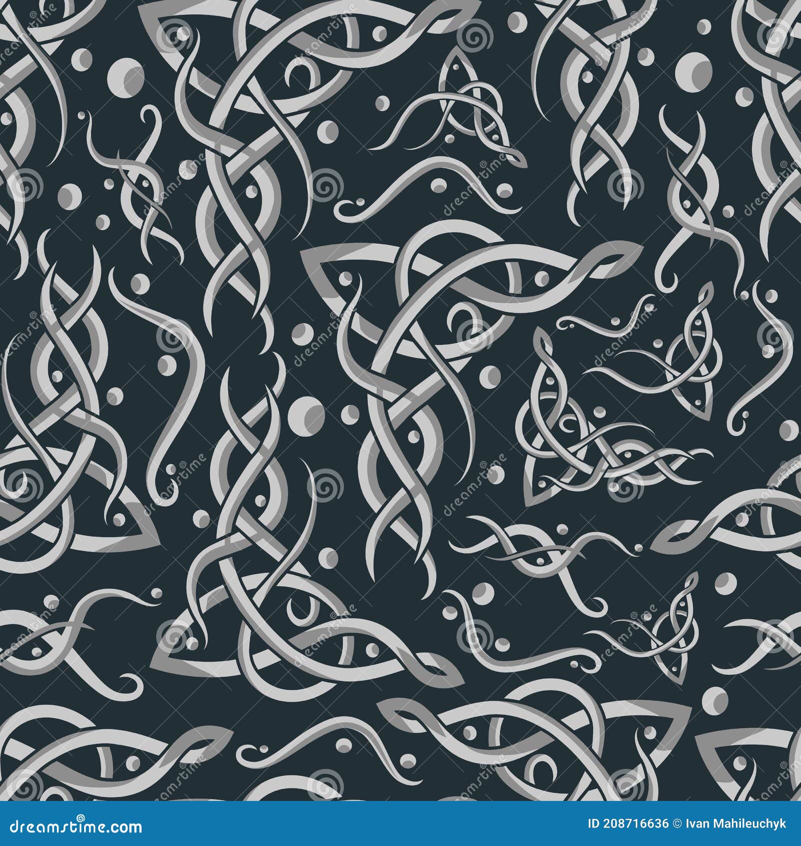 Vikings Decorative Vintage Seamless Pattern Stock Vector - Illustration ...