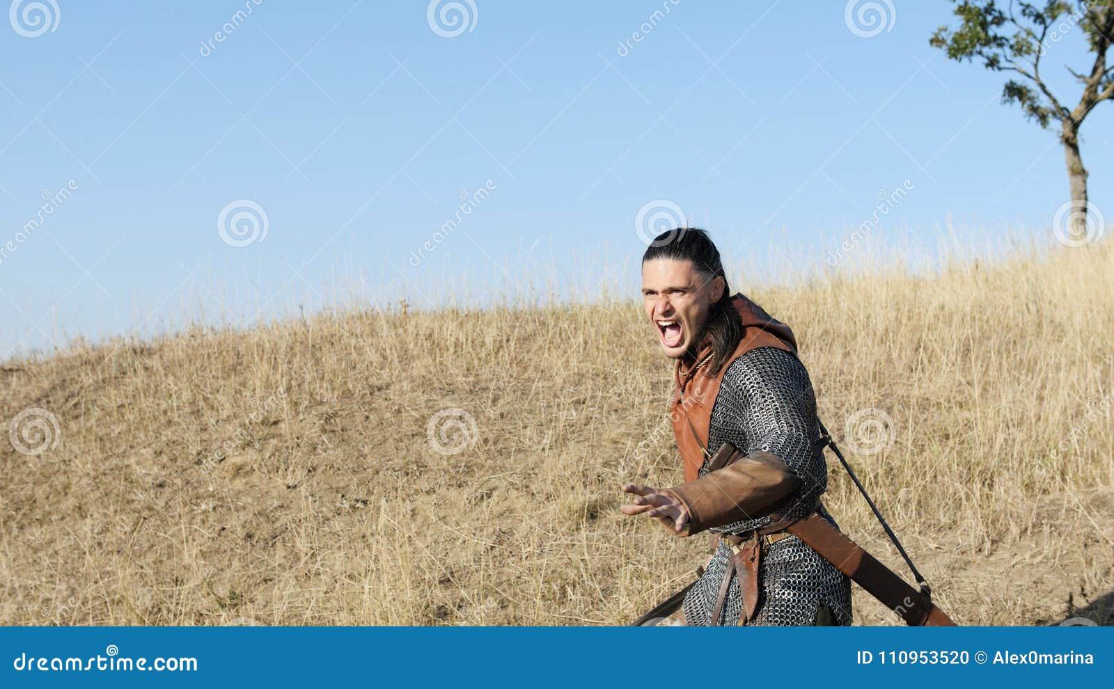 Vikings are Fighting with Swords and Shields. Stock Photo - Image of ...