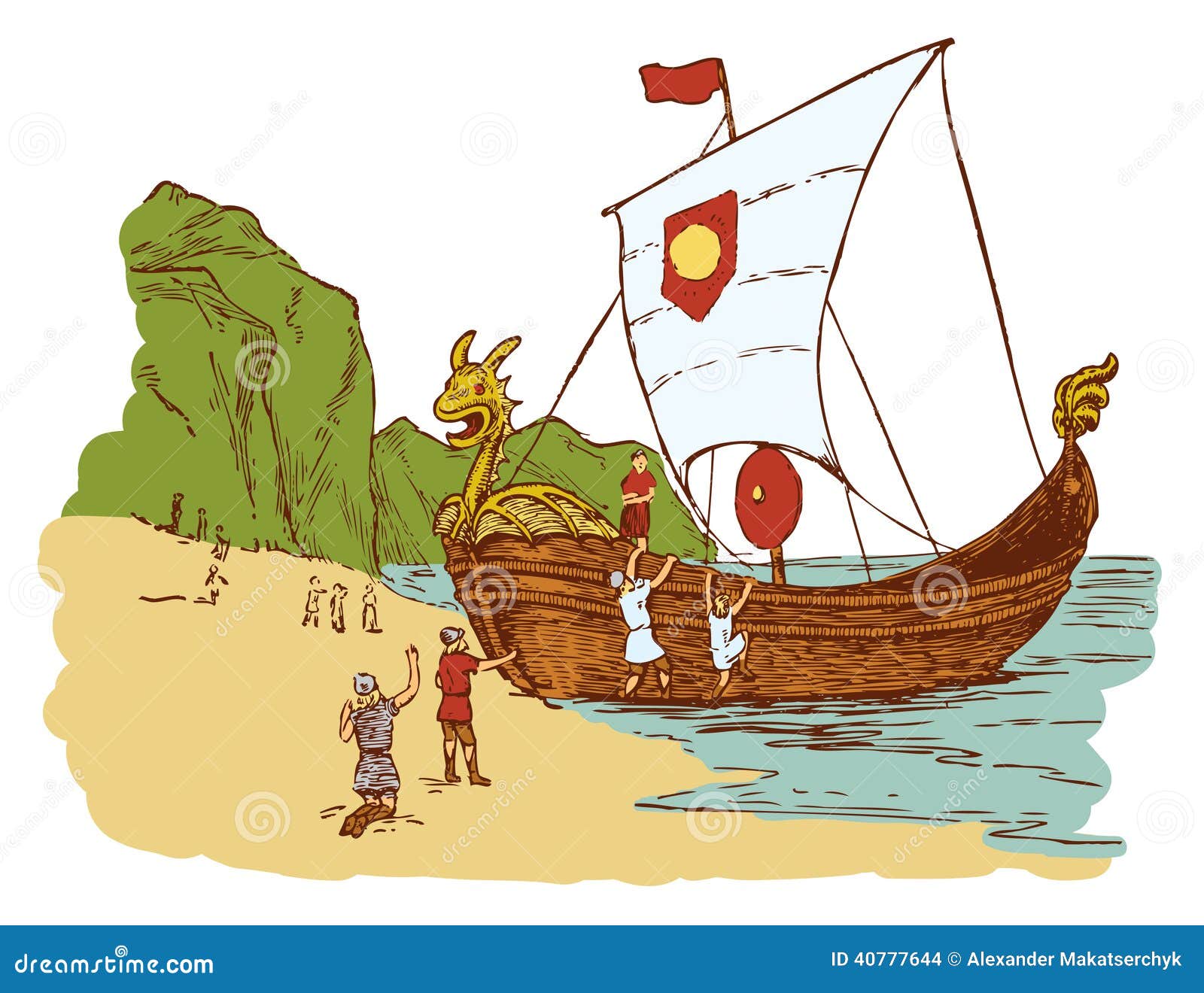 Vikings Landing Page Template Set. Male Characters Wearing Skins ...