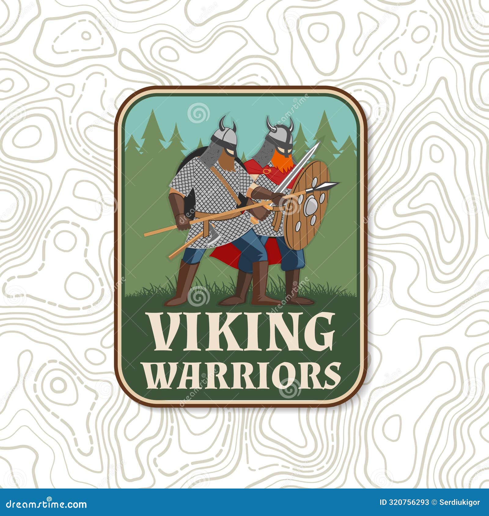 Vikings Warrior Logo, Badge, Sticker. Vector Illustration. for Emblems ...