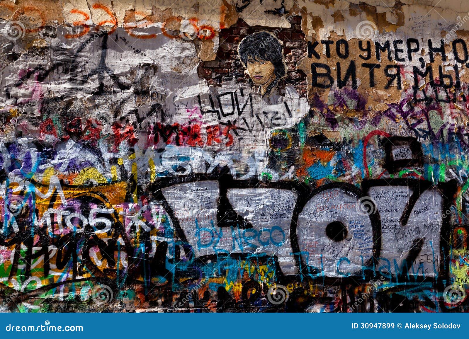 Viktor Tsoi Wall imagen de archivo editorial. Imagen de pared - 30947899