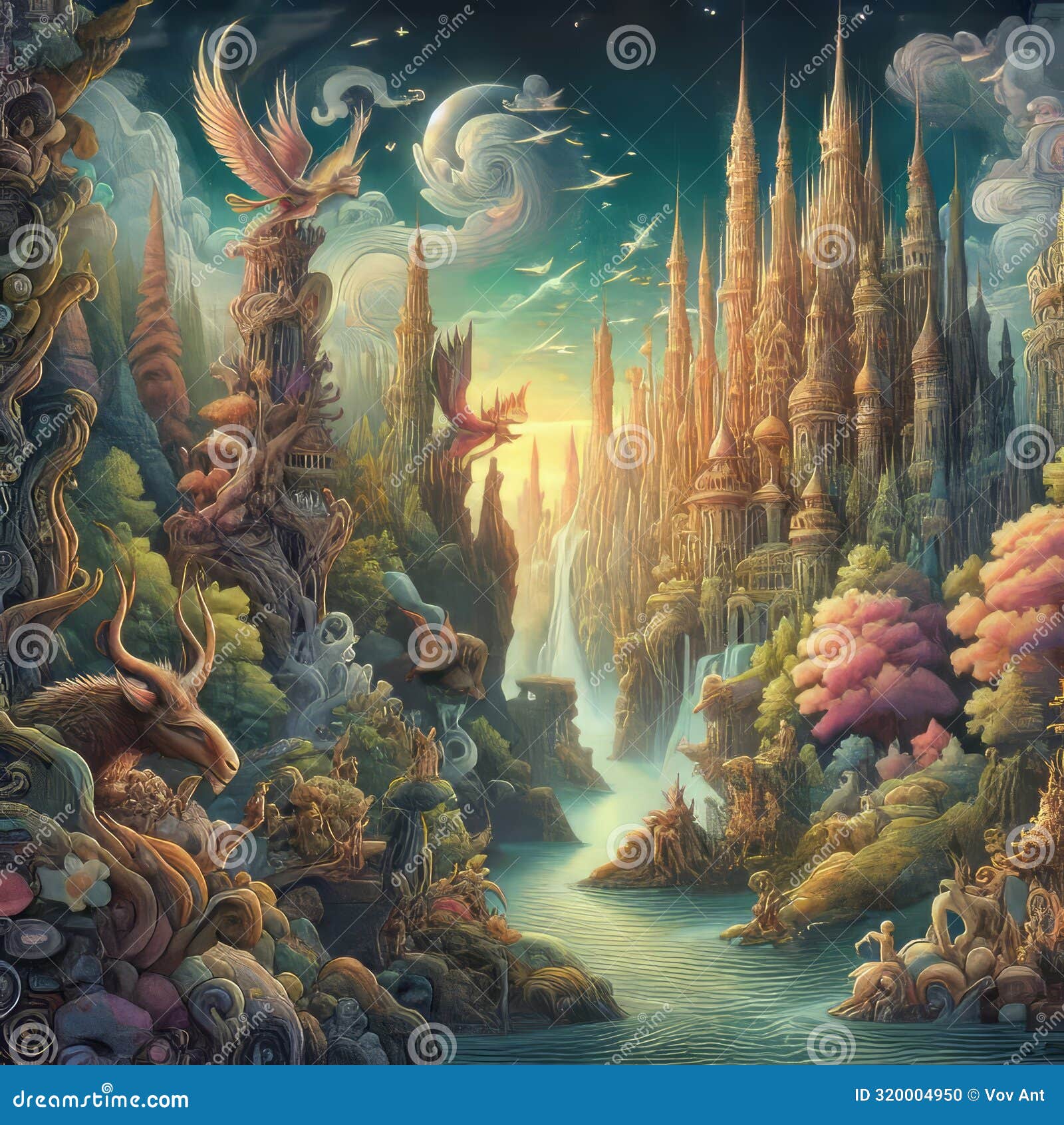 34 10. Viktor Vasnetsov Inspired Fantasy Landscape Dra Stock Photo ...