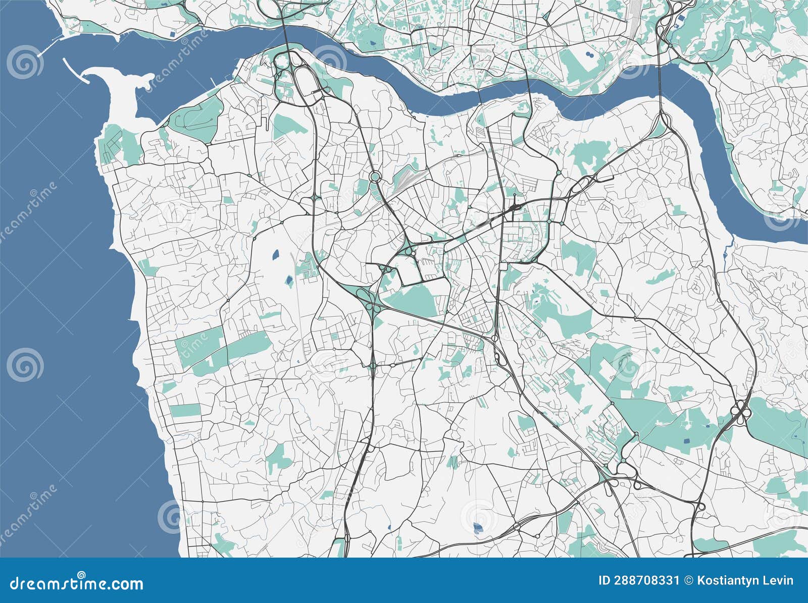 Vila Nova De Gaia Map, Administrative Area Stock Illustration ...