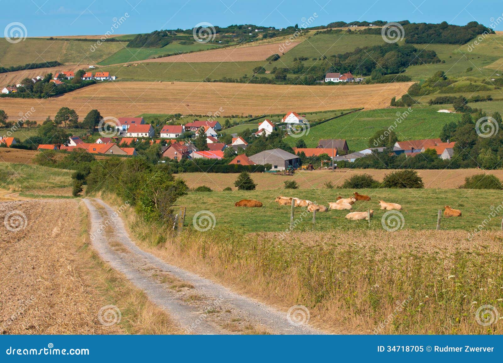 Vila rural em França imagem de stock. Imagem de vaca - 34718705