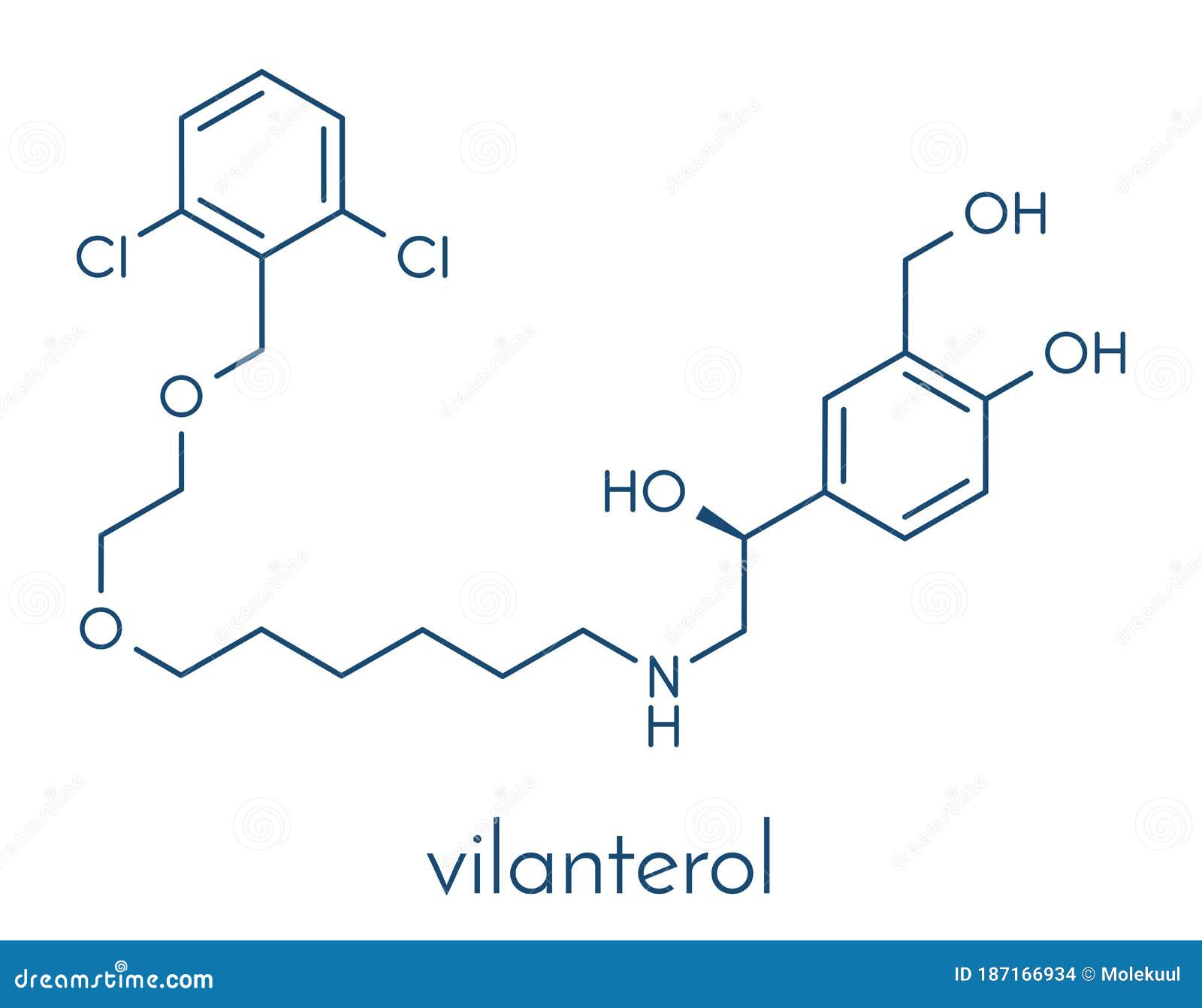 Vilanterol COPD Drug Molecule. Atoms Are Represented As Spheres With ...