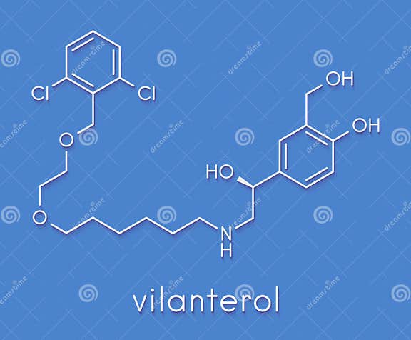 Vilanterol COPD Drug Molecule. Skeletal Formula. Stock Illustration ...