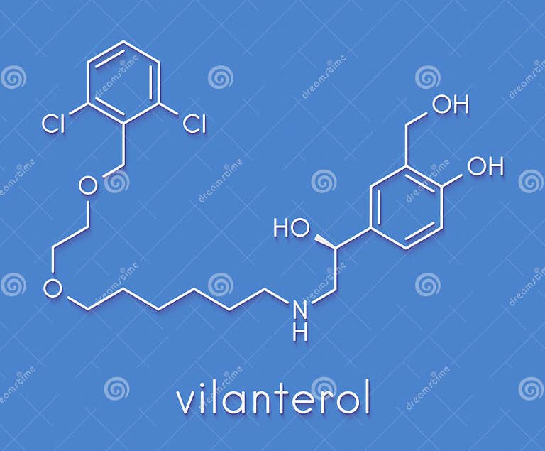 Vilanterol COPD Drug Molecule. Skeletal Formula. Stock Illustration ...