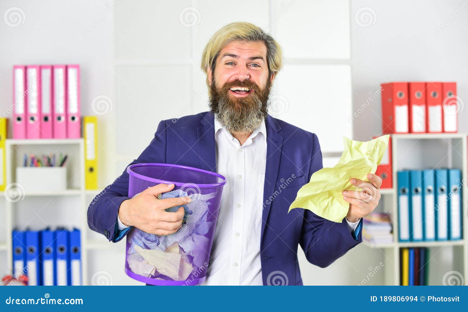 Vile Work. Man Look for Lost Document. Digging in the Trash. Rummaging ...