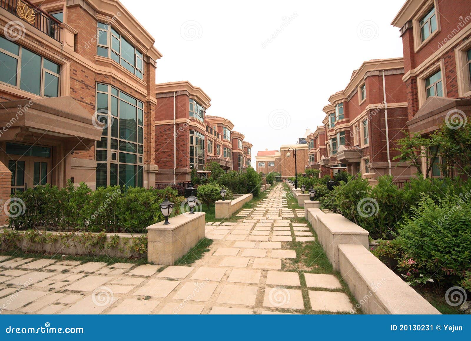 Villa compound stock image. Image of greenery, trees - 20130231