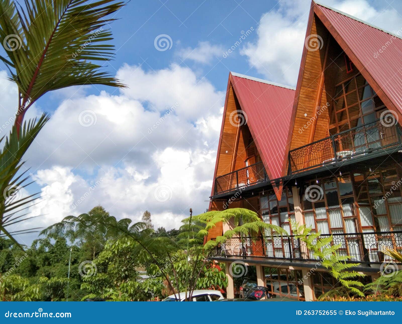 A Villa Cottage with a Triangular Shape Stock Image - Image of ...