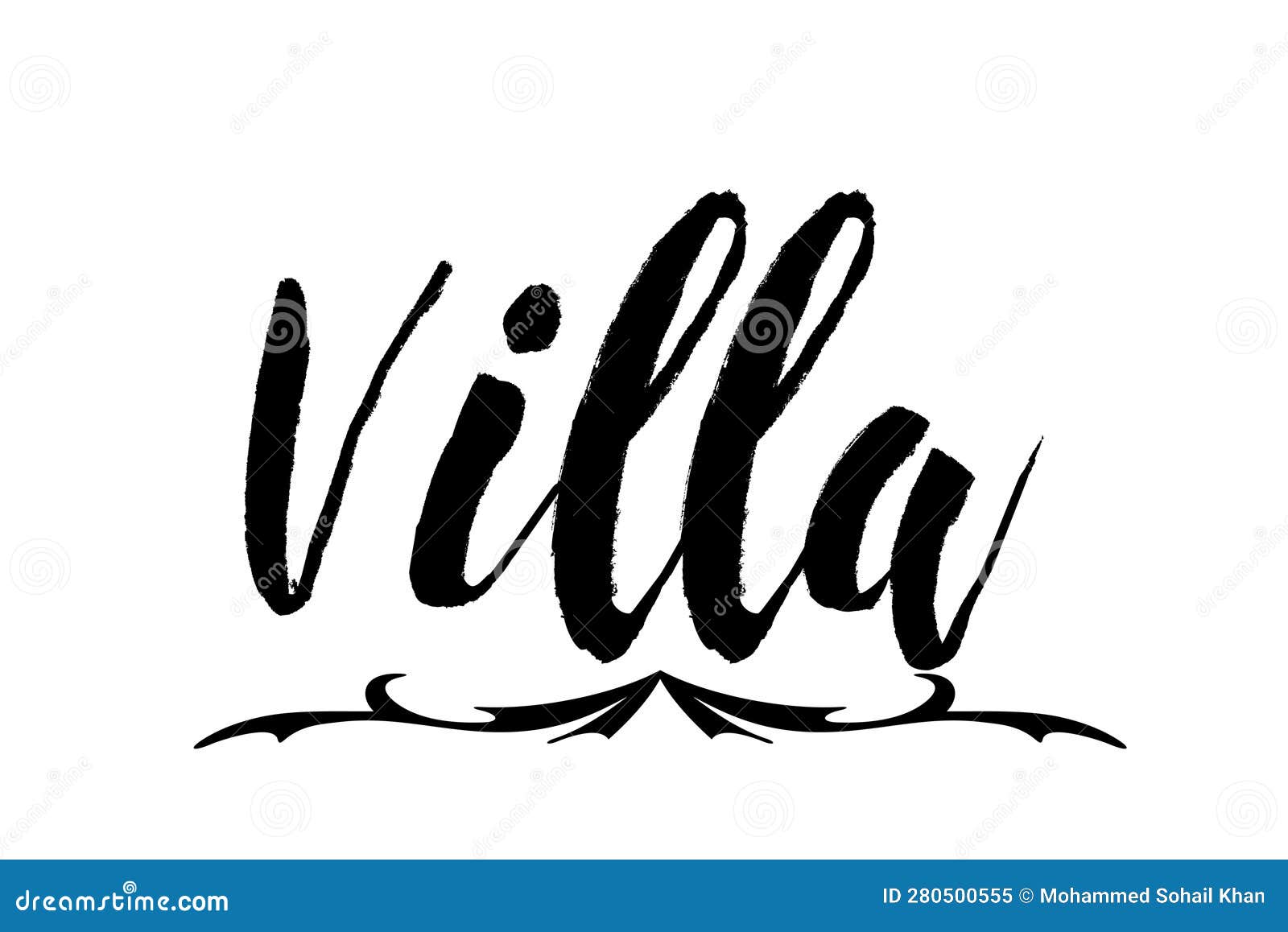 Villa Elegant Grunge Typography Lettering Text Quote Vector Design ...