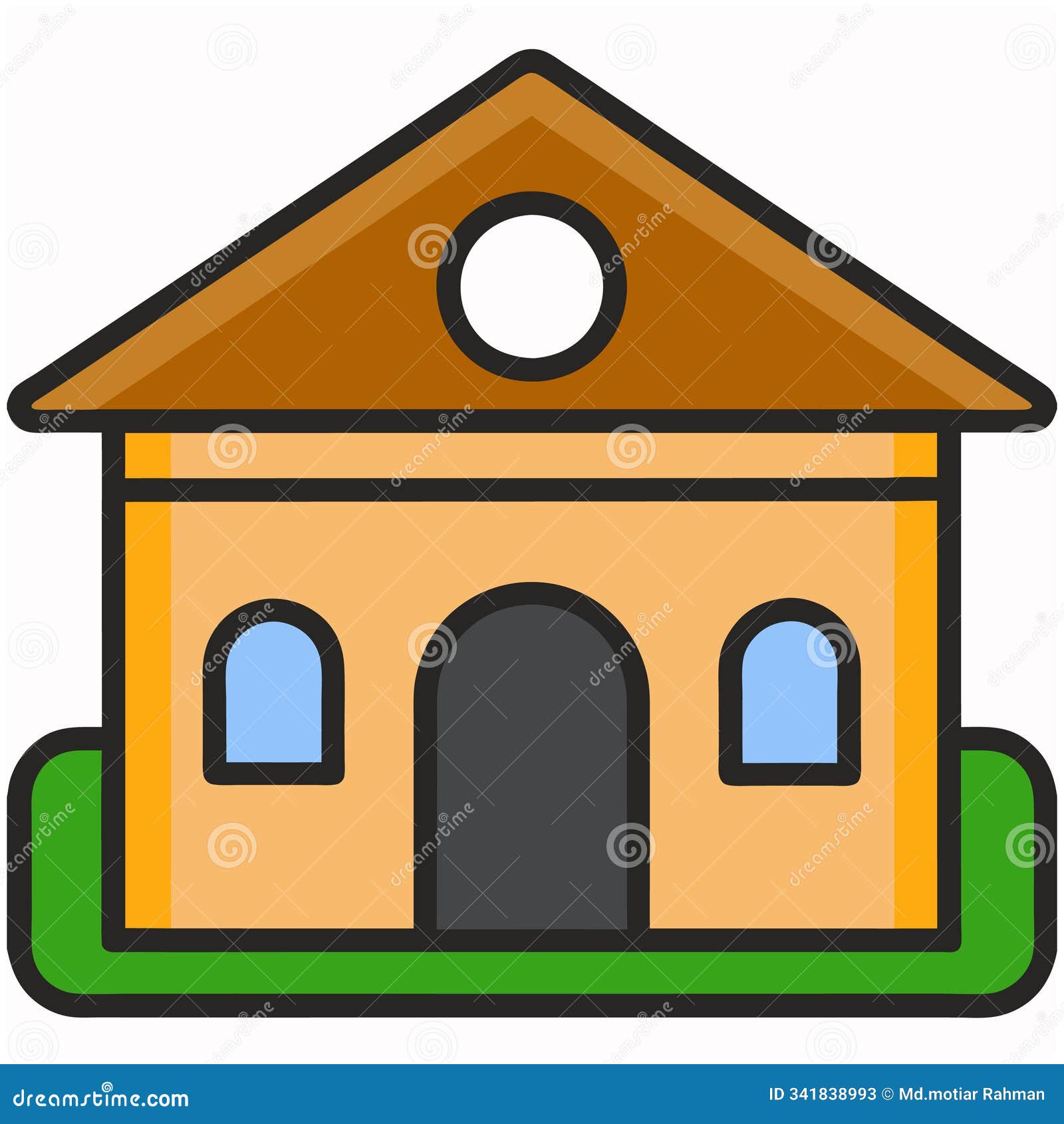 Villa House Simple Flat Cartoon Art White Background Stock Illustration ...