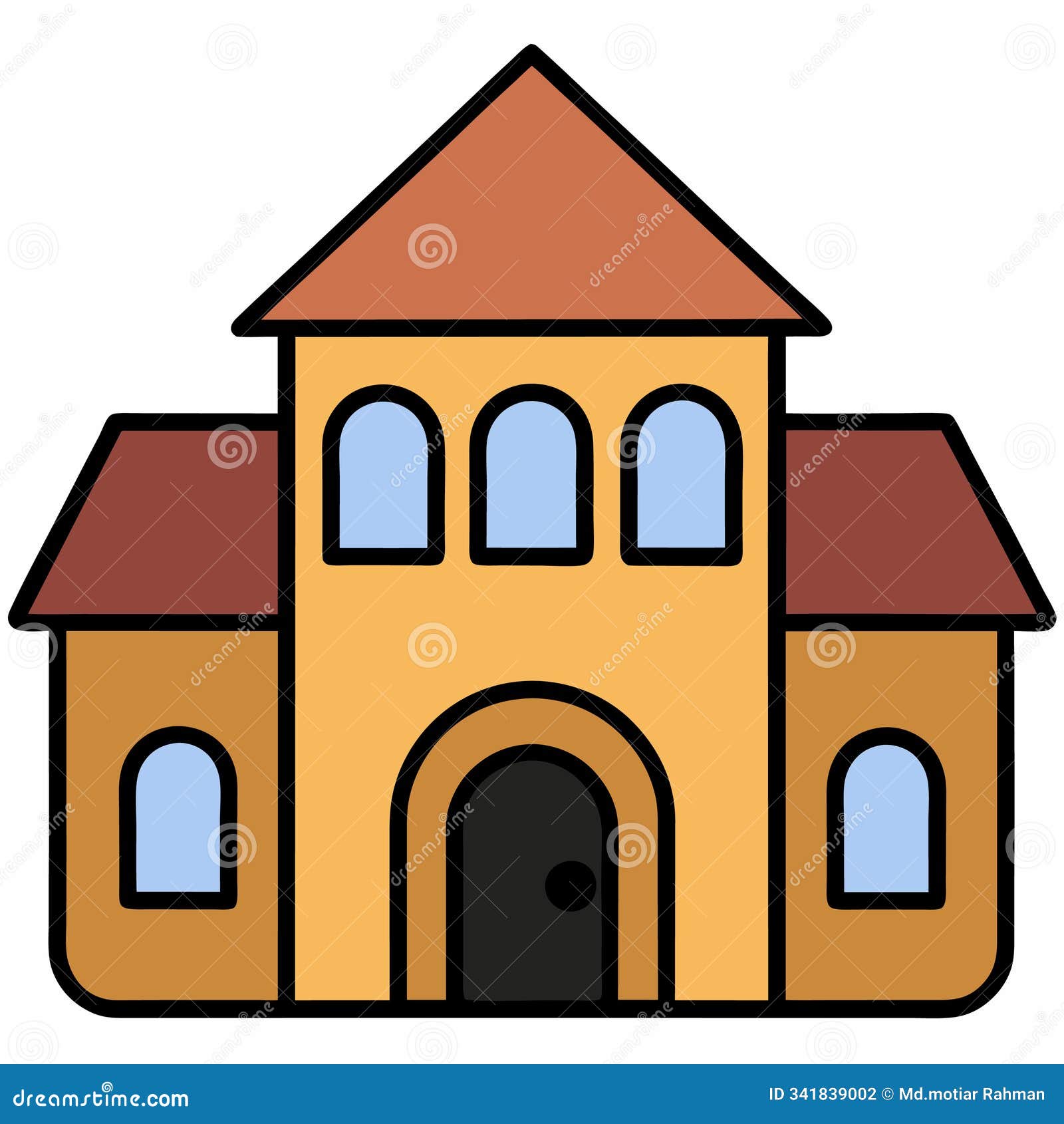 Villa House Simple Flat Cartoon Art White Background Stock Illustration ...
