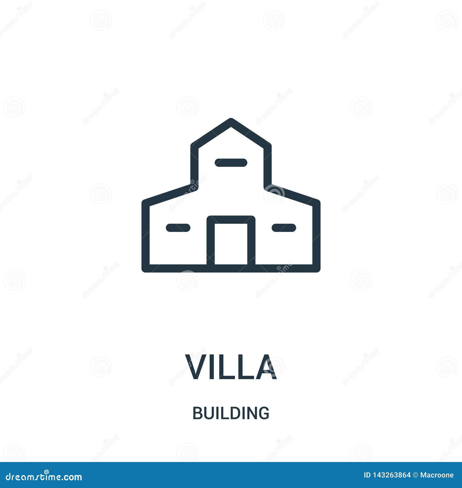 Villa Icon Vector from Building Collection. Thin Line Villa Outline ...