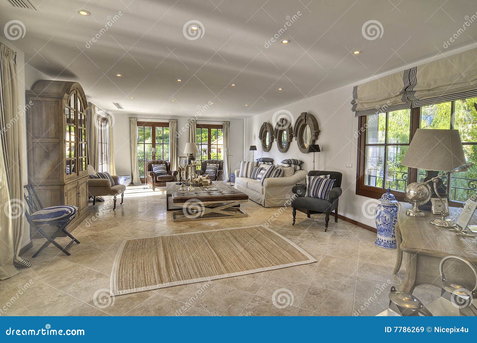 Villa living room stock image. Image of residential, interior - 7786269