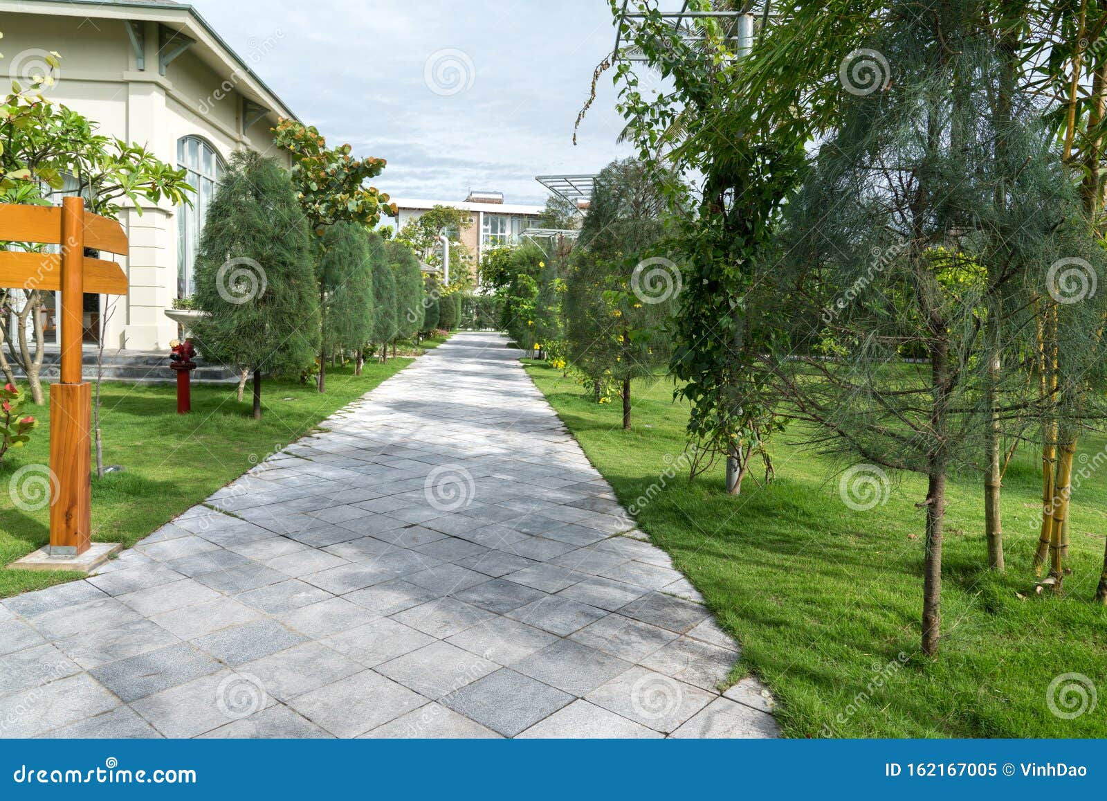 Villa Path Way at the Tropical Resort Stock Image - Image of path ...