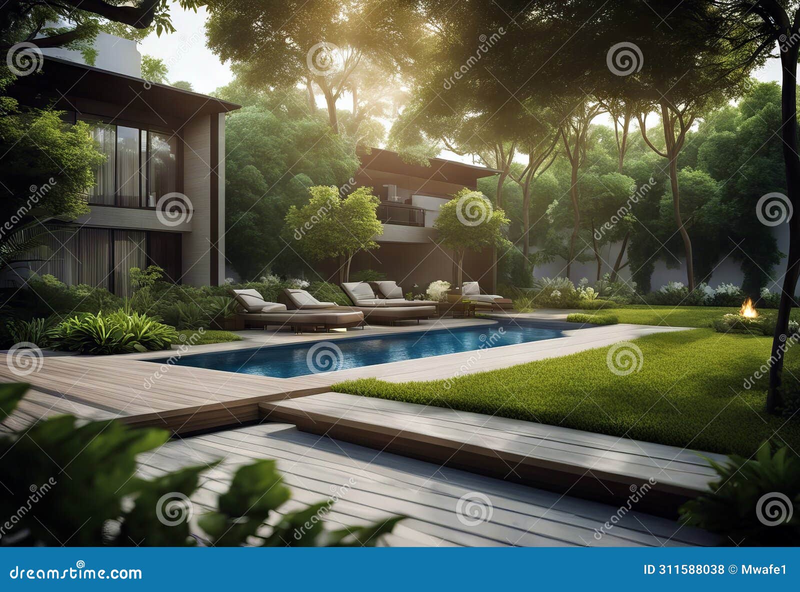 Villa Plan Backyard Design Architect Landscape Architectural ...