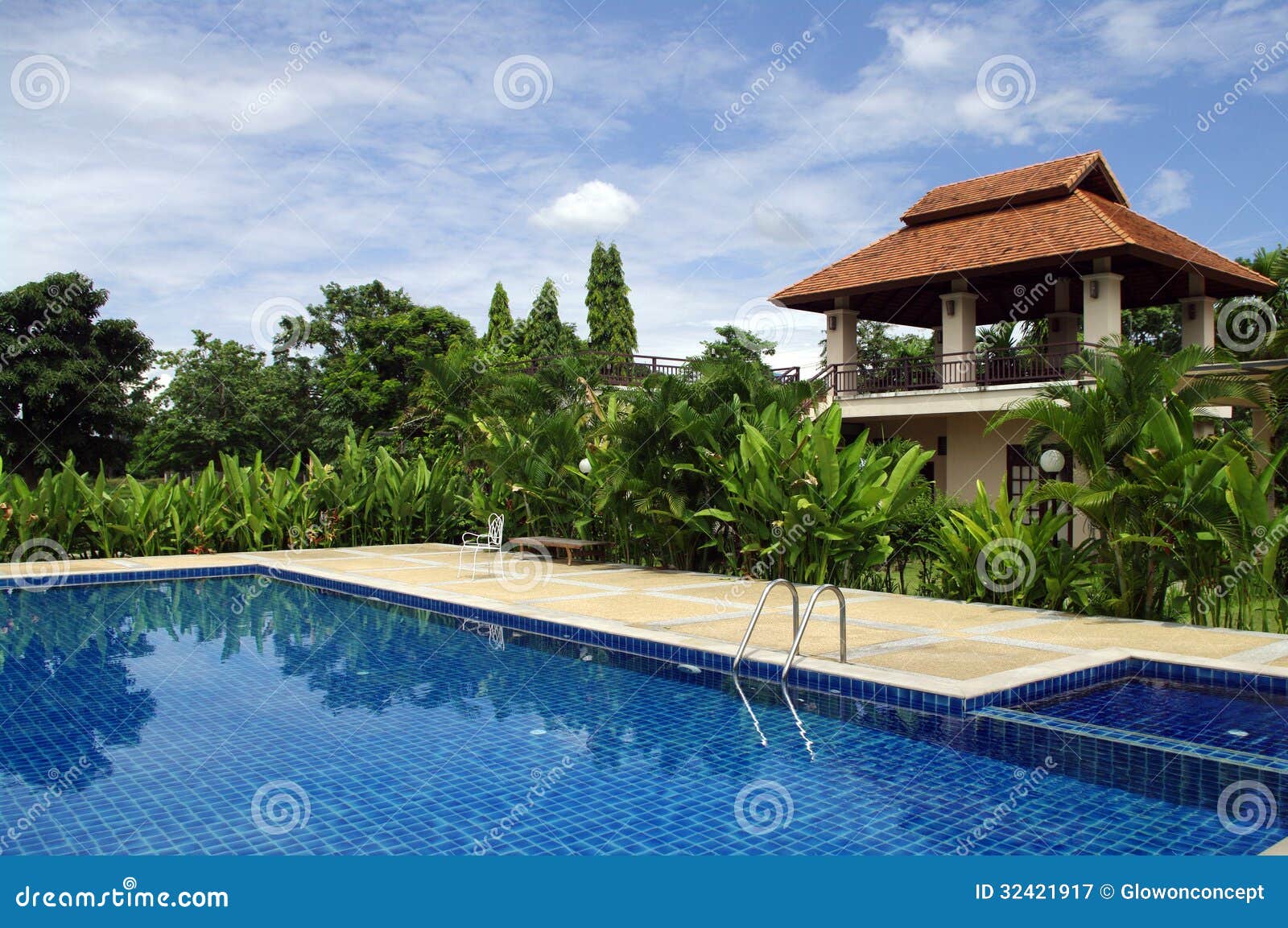 Villa by the pool stock image. Image of designs, europe - 32421917